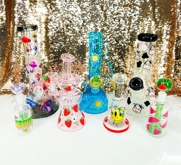 Bongs with Stickers | Custom Orders Welcome | StayLit Design