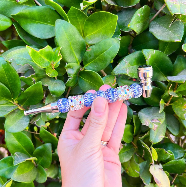 Cute Blue Metal Hand Pipe | Metal Weed Pipe