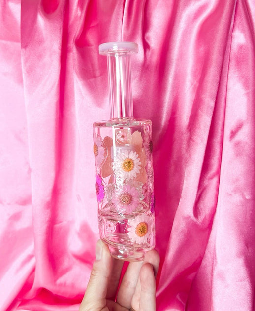 Pink Dried Floral Puffco Peak Glass| Floral Puffco Glass Replacement