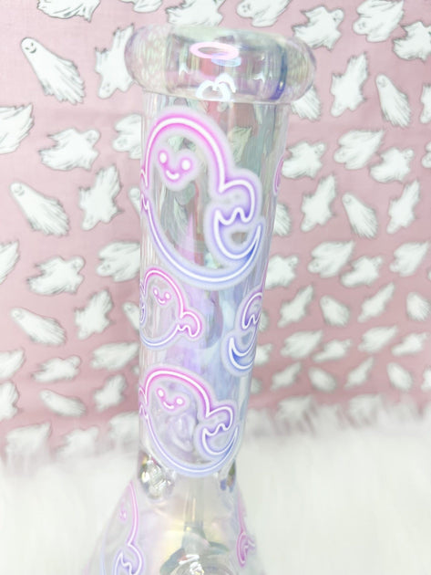 👻 Iridescent Ghosts Glass Bong — Spectral Water Pipe | StayLit Design