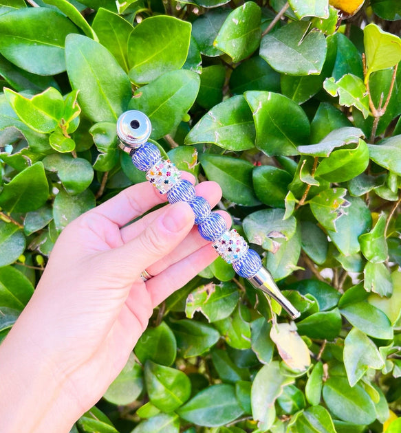Cute Blue Metal Hand Pipe | Metal Weed Pipe
