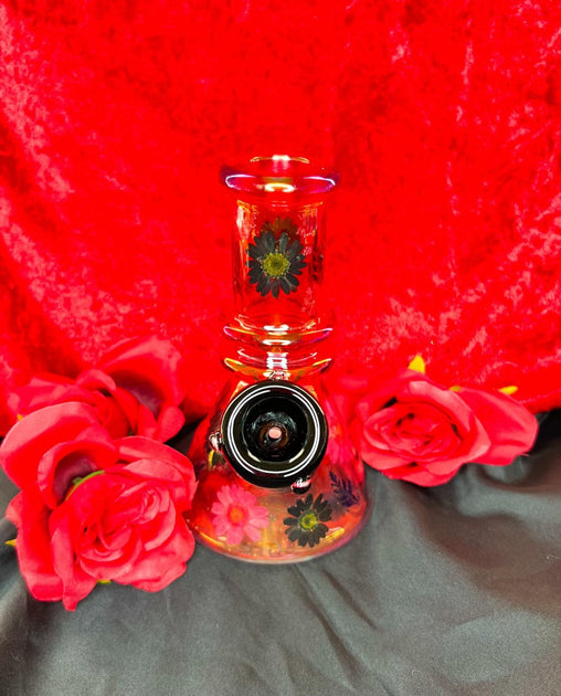 Red Black Dried Floral | Sinister Bong