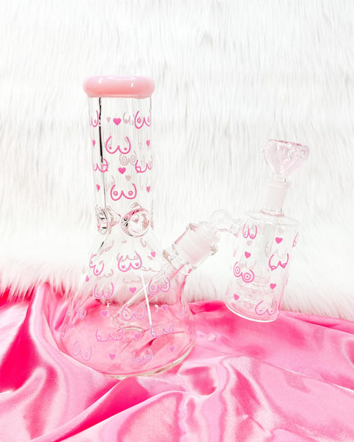 Our 10-Inch Milky Pink Boobie Bong Supporting Breast Cancer Awareness!