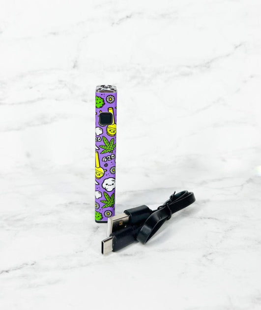 510 Threaded Battery Purple Kawaii Weed Leaf|Cute 510|Girly 510
