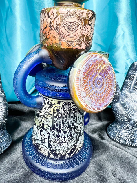 Cheech Hamsa Evil Eye Sandblasted Recycler | Cheech Recycler
