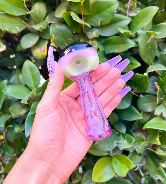 Purple Galaxy Swirl Hand Pipe Glass Pipe For Sale|StayLit Design