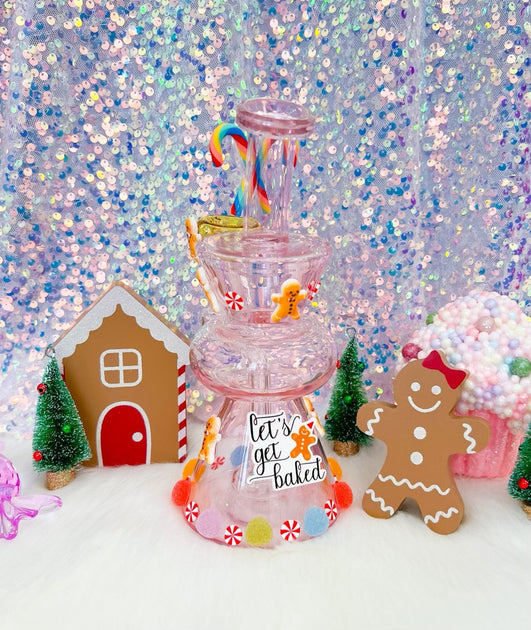 🎀 Pink Let's Get Baked Gingerbread Dab Rig | Christmas Collection 💨