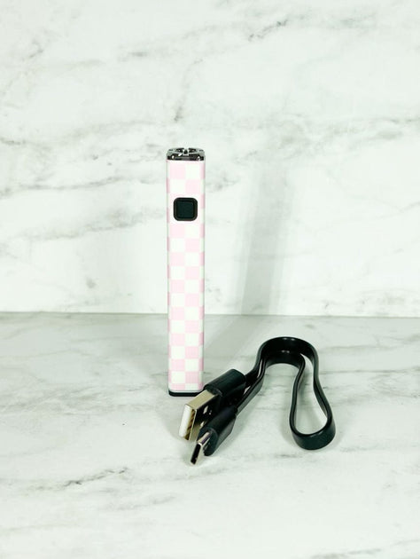Pink Checkered 510 Threaded Battery | Designer 510 Battery