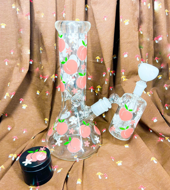 Sweeten Your Sessions with Our 10-Inch Juicy Peach Bong Set