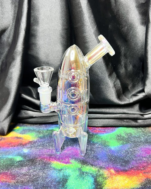Iridescent Rocket Ship Bong| Rocket Dab Rig