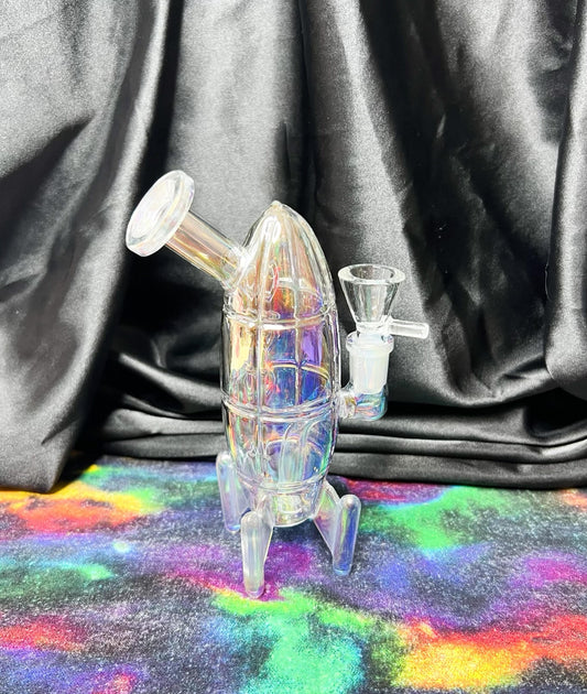 Iridescent Rocket Ship Bong| Rocket Dab Rig