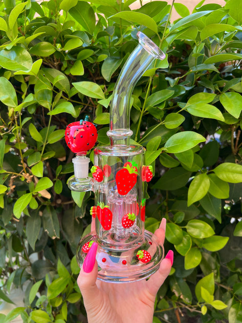 Strawberry Bong | Unique Glass Pipe | Shop StayLit Design