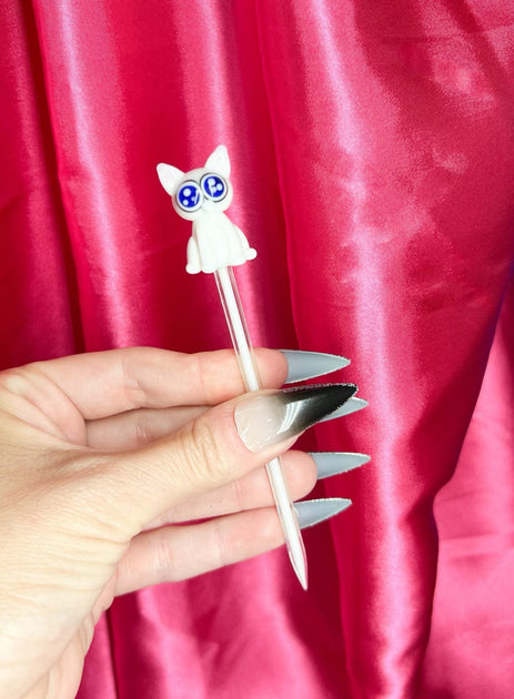 Cute White Kitty Dab Tool – Kawaii Dab Accessory | StayLit Design
