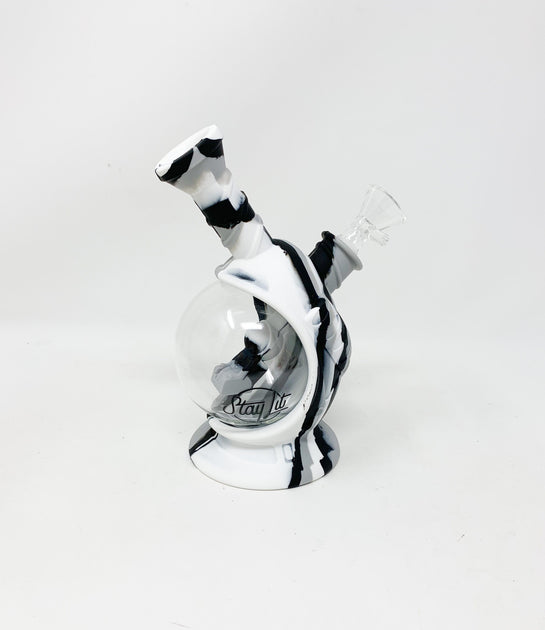 Zebra Astronaut Silicone Water Pipe Bong – Space Vibes & Easy Hits