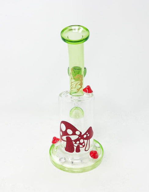 Green Mushrooms Fairy Crystal Dab Rig 🍄 | Real Crystal Water Pipe