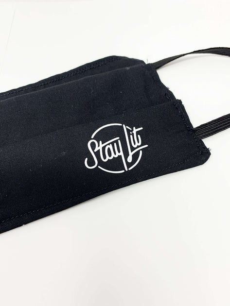 StayLit Black with White Logo Face Mask | StayLit Design