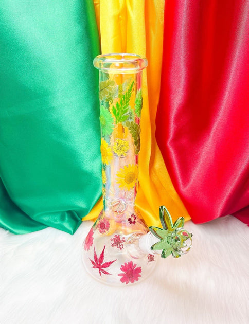 Rasta Bong Dried Floral 10 Inch Water Pipe For Sale |StayLit Design