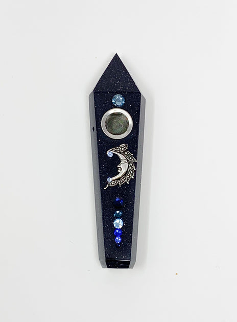 Blue Goldstone Crystal Gemstone Pipe For Sale|StayLit Design