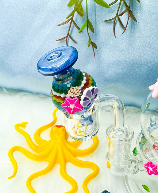 🐚 Under The Sea Dome Dab Rig – 6″ Iridescent Ocean Vibes
