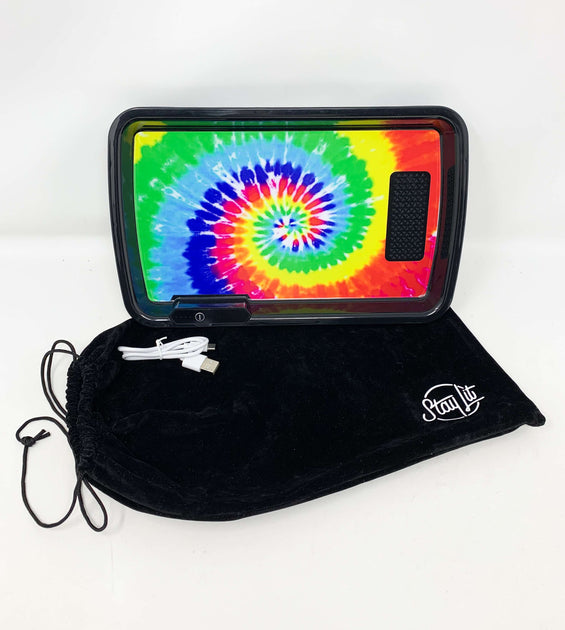 420 Pink and White Weed Leaf Rolling Tray | Order StayLit Design