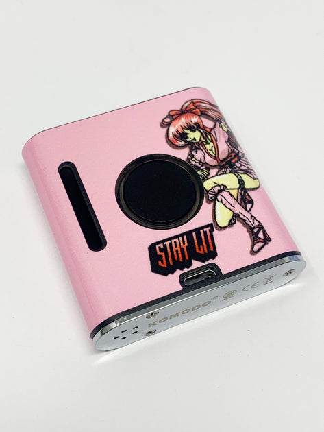 510 Threaded VMod Battery Light Pink Glitter Starter Kit For Sale