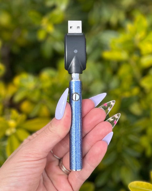 510 Threaded Blue Glitter Vape Pen – StayLit Design