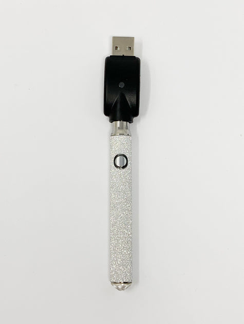 Silver Glitter Crystal Battery Kit | 510-Threaded Sparkling Edition